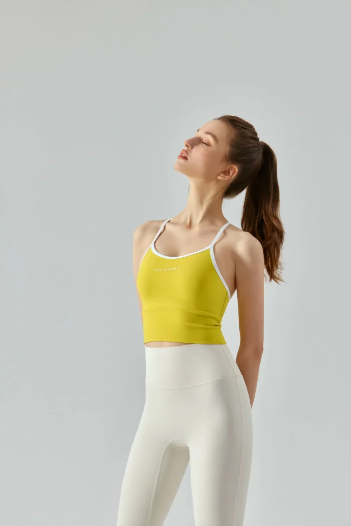 Cross-Strap Yoga Top with Thin Straps & Removable Padding